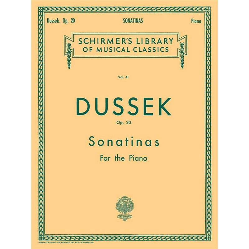 Dussek: 6 Sonatinas Vol. 41 Op. 20 - Piano - promusica.ie