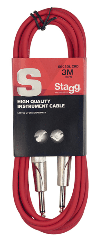 Stagg 3M/10FT Red Instrument Cable S-Series
