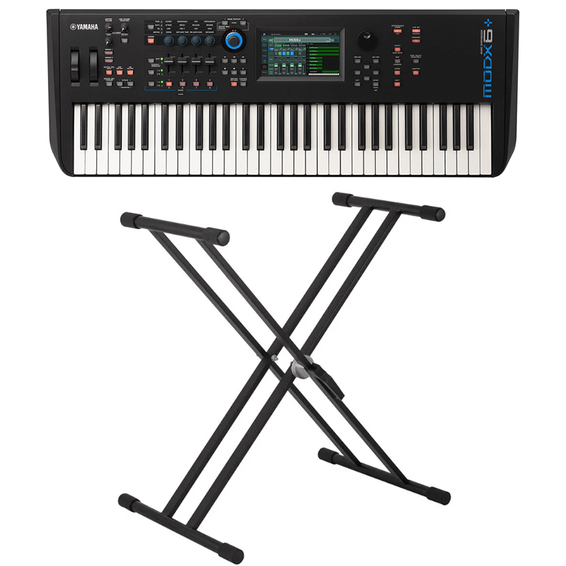 Yamaha MODX6+ - 61-Key Synthesizer w/Double Braced Keyboard Stand ...