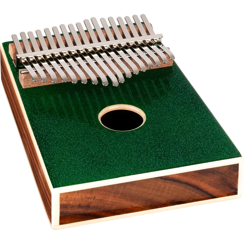 Ortega OKB4-MGR Kalimba - 17 Notes - Metallic Green Sparkle - promusica.ie